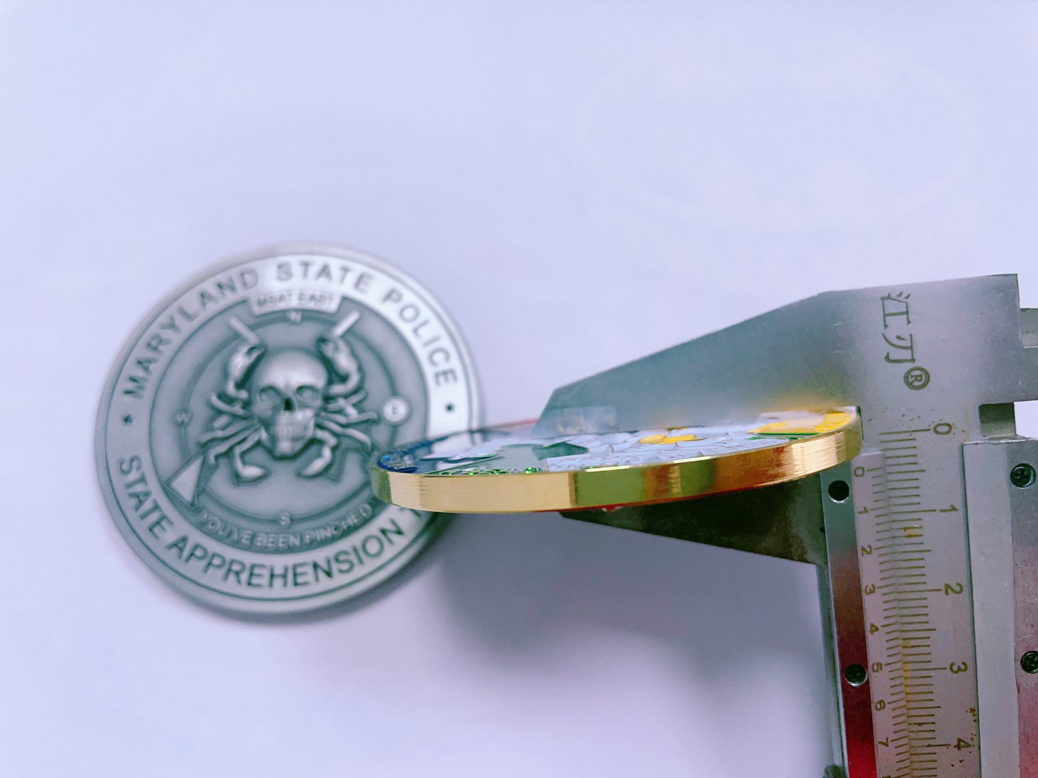 What is the challenge coin thickness? - Green Tree Gifts